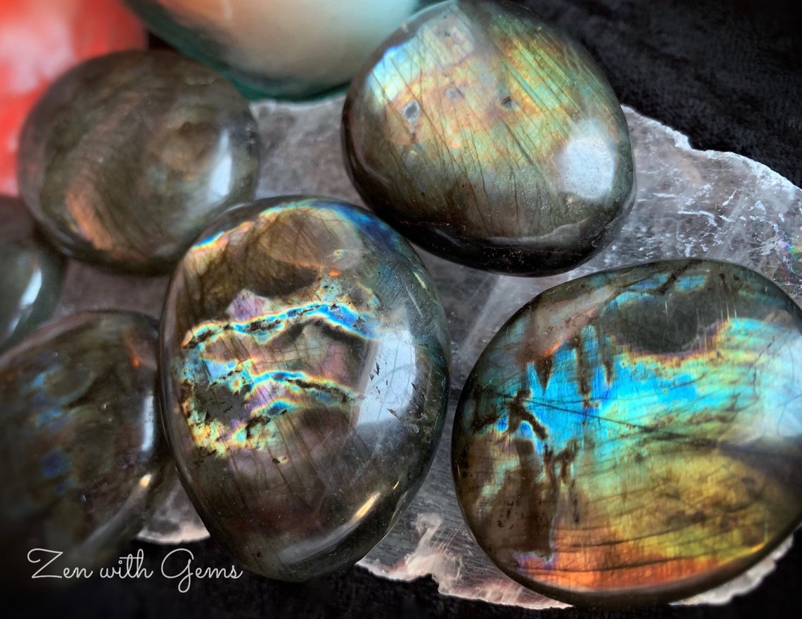 Spectrolite, Tumbled Spectolite, Crystal Grid, Chakra, Reiki, Pagan ...