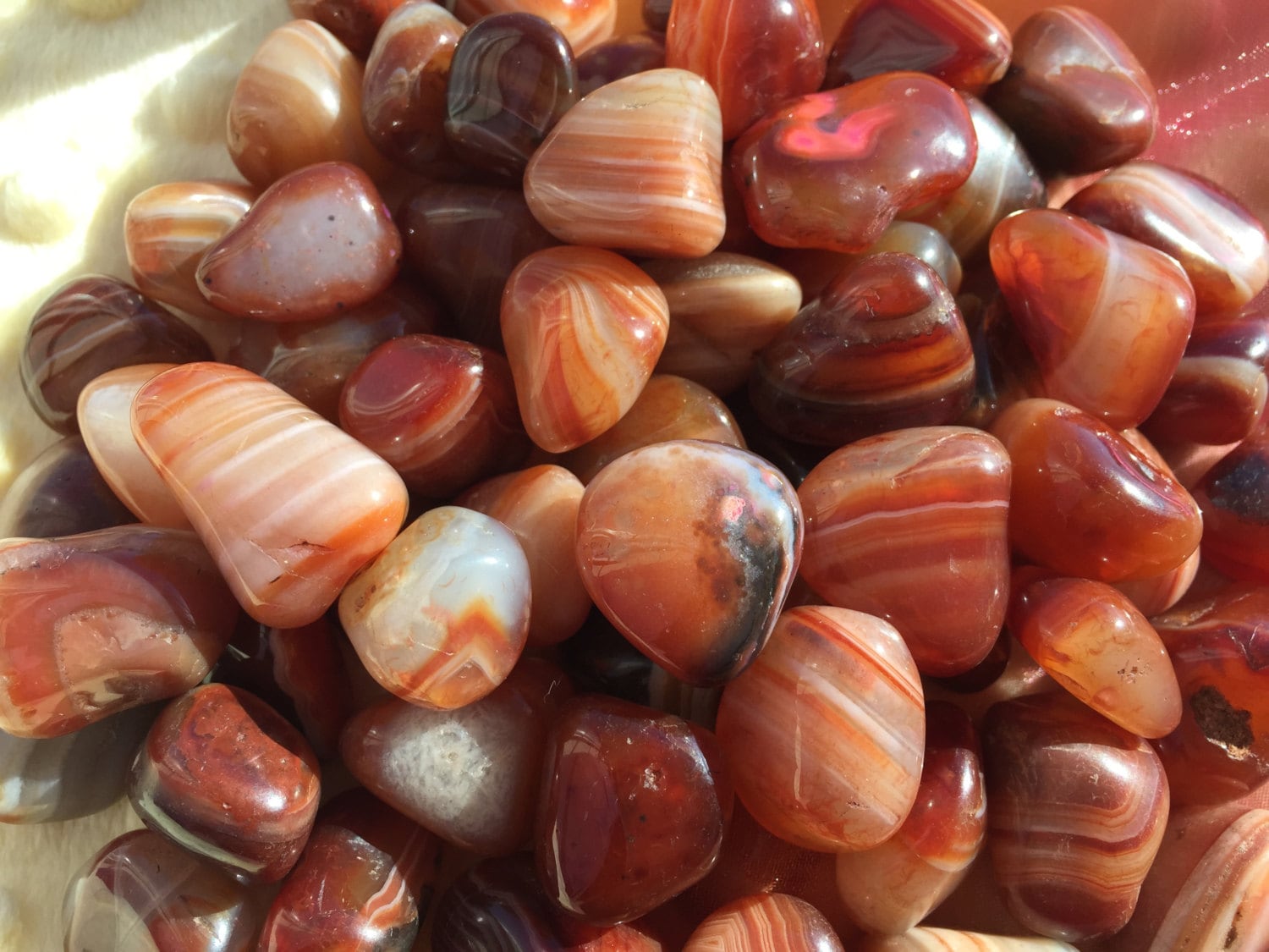 Brazilian Red Banded Agate Tumbled Agate Crystals Crystal - Etsy