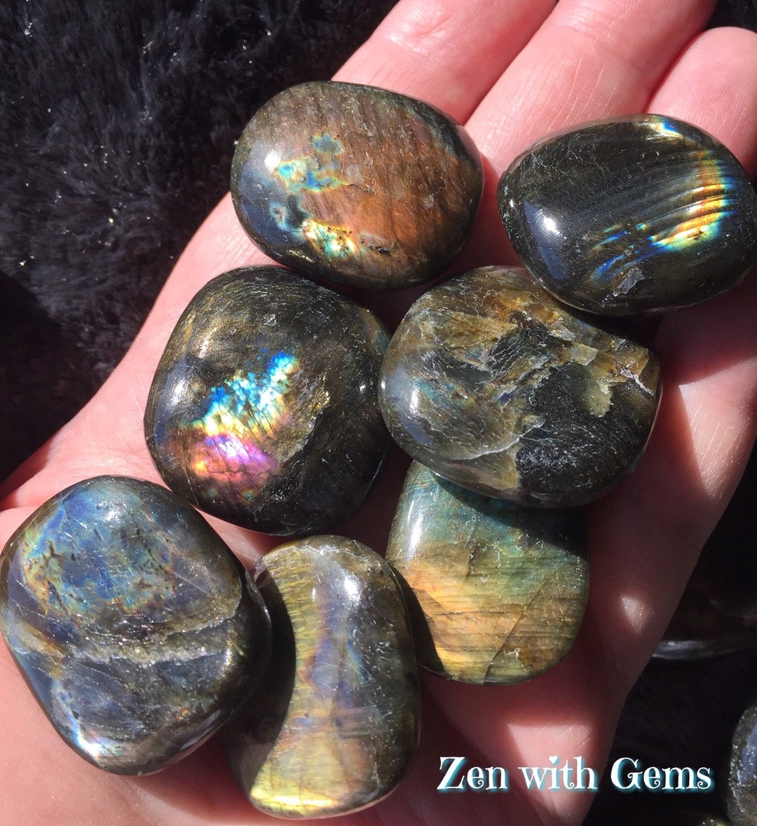Tumbled Labradorite, Premium AAA Quality Labradorite, Labradorite Palm ...