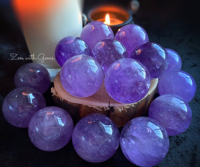 Amethyst Sphere, Premium Quality, Purple Sphere, Crystal Grid, Keep on Your Altar, Divination ...