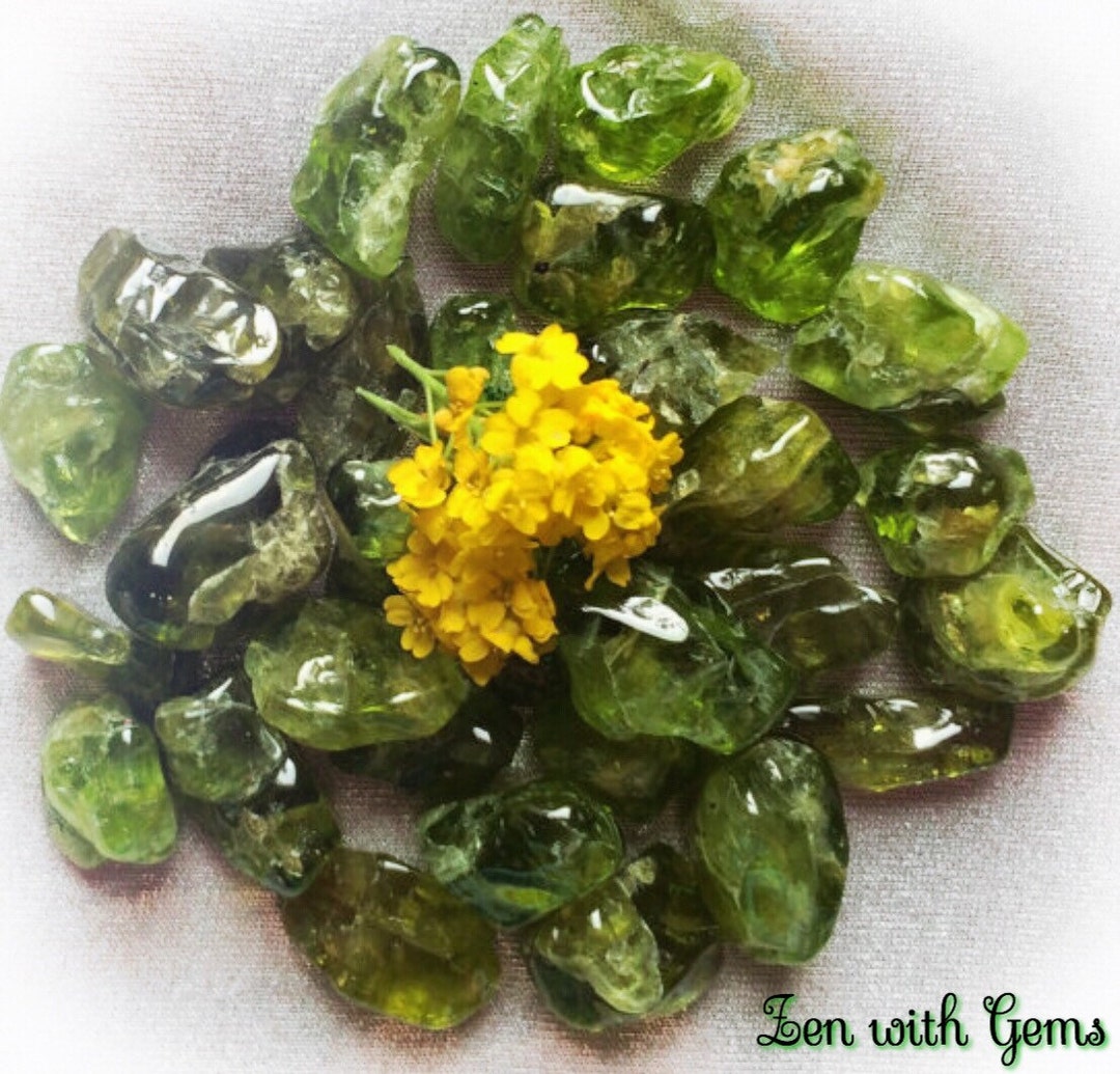 Tumbled Peridot, Full Moon Charged, Heart Chakra, Crystal Grid ...