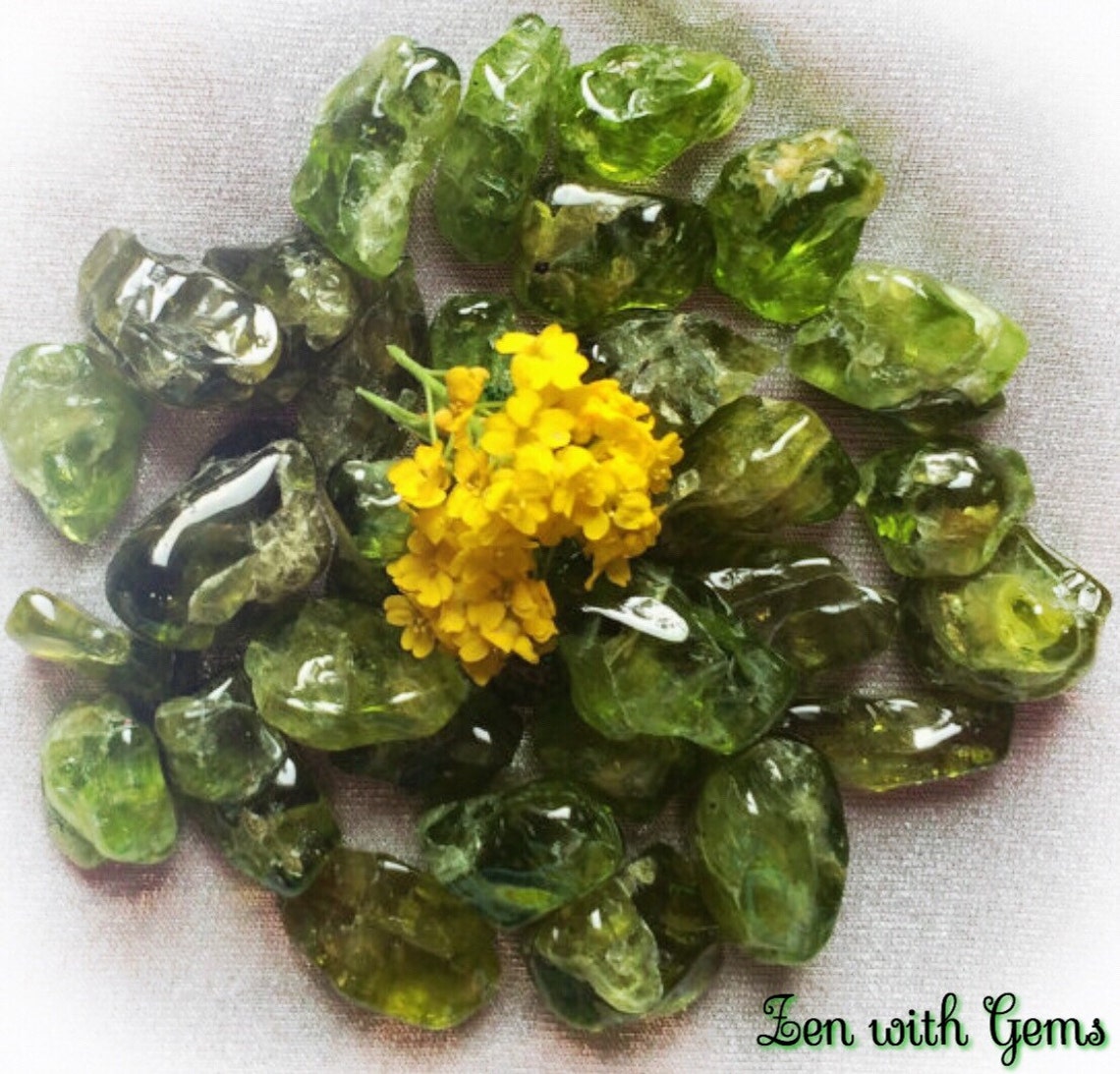 Tumbled Peridot Full Moon Charged Heart Chakra Crystal - Etsy