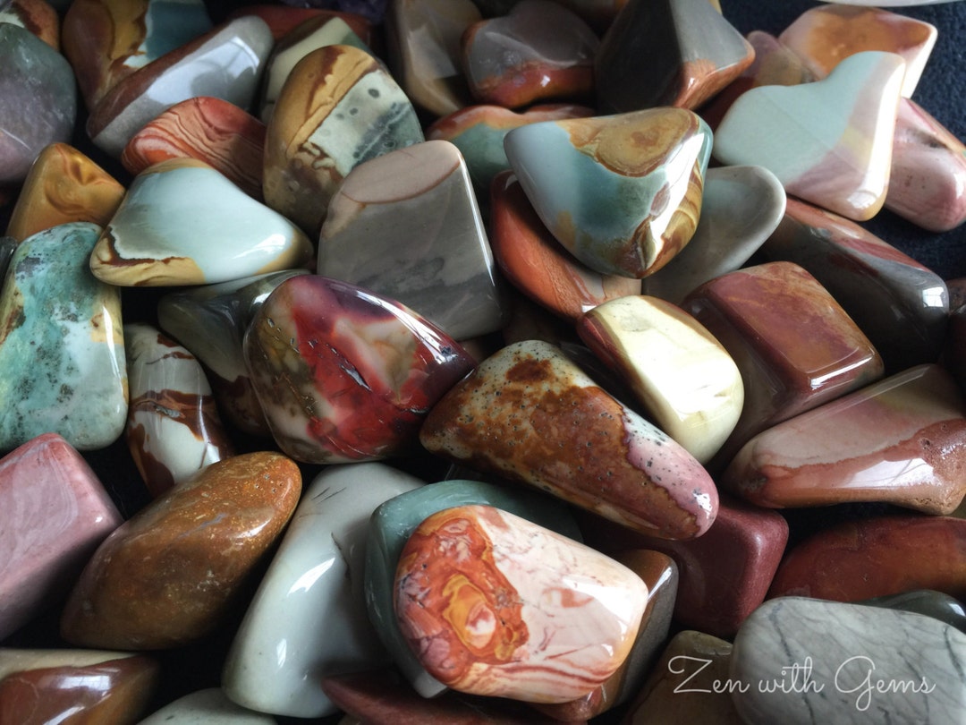 Tumbled Polychrome Jasper, Chakra, Reiki, Crystal Grid, Pagan Altar ...