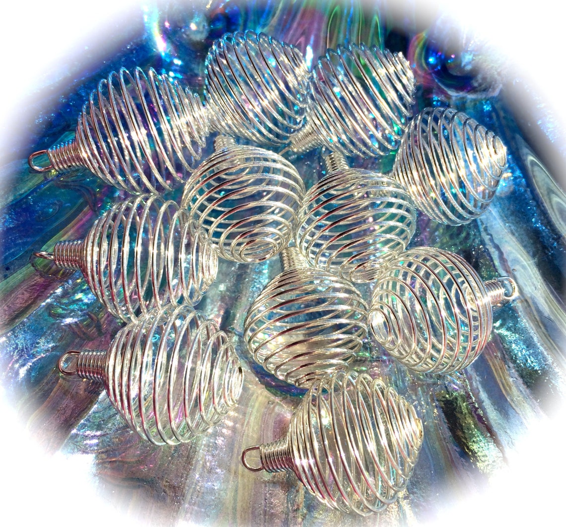 Gemstone Cage Pendant, Cage Necklace, Gemstone Cage Necklace, Crystal ...