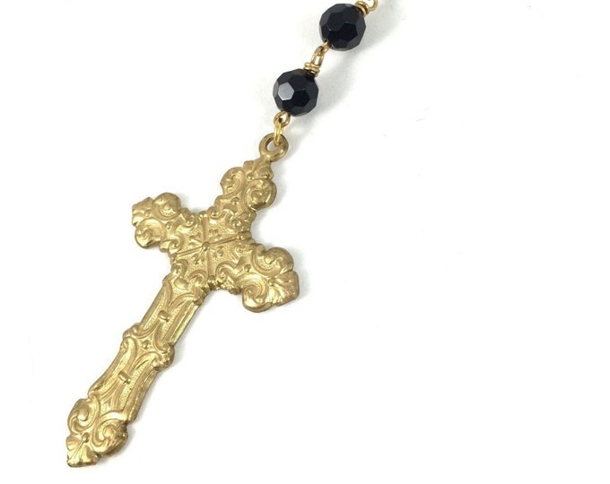 Cross Pendant Necklace, Gold Cross Necklace, Gothic Cross Necklace for ...