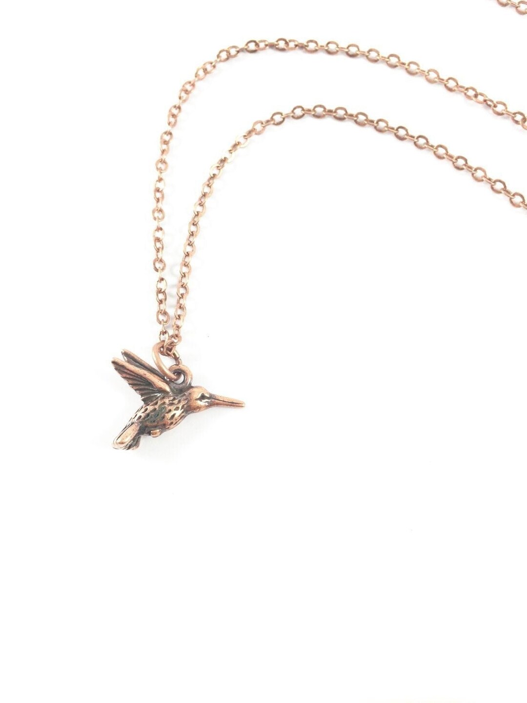 Hummingbird Necklace: Pewter Bird Charm, Loss Gift - Etsy