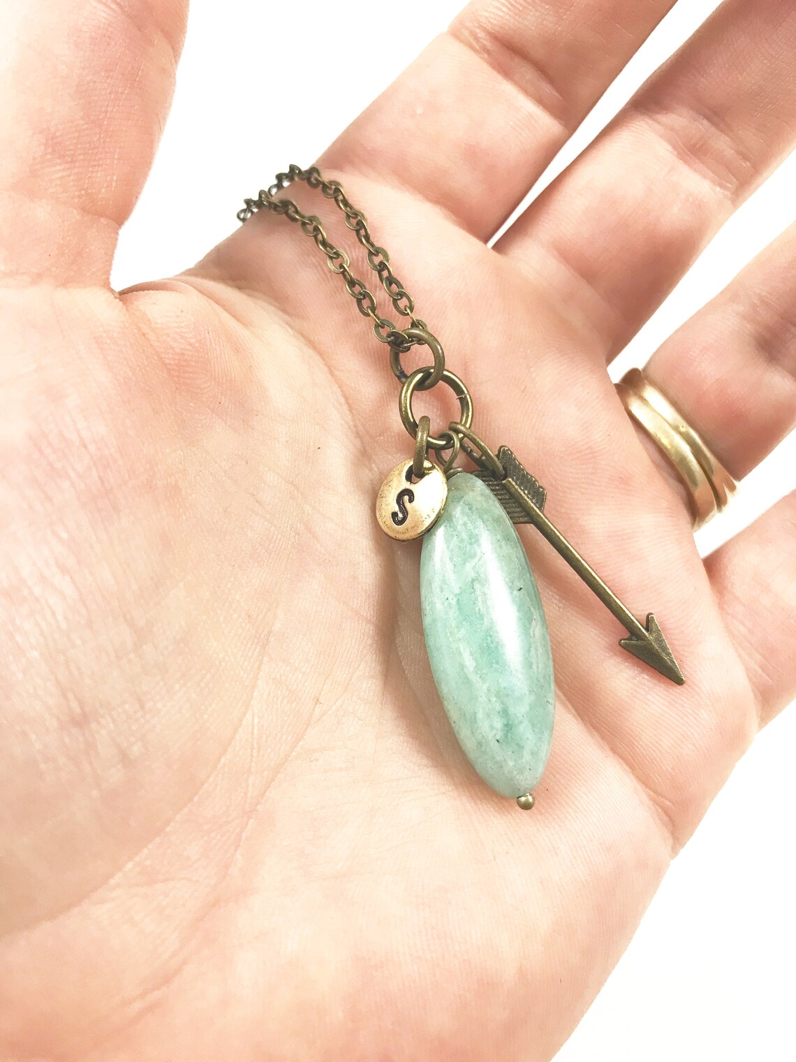 Amazonite Necklace Amazonite Pendant Necklace Amazonite - Etsy