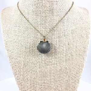 Seashell Necklace, Shell Locket Necklace With Birthstone, Shell Pendant ...