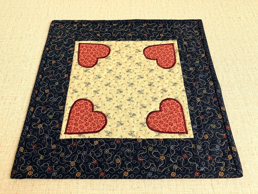 Quilted Candle Mat, Farmhouse Table Topper, Snack Mat, Quilted Table ...