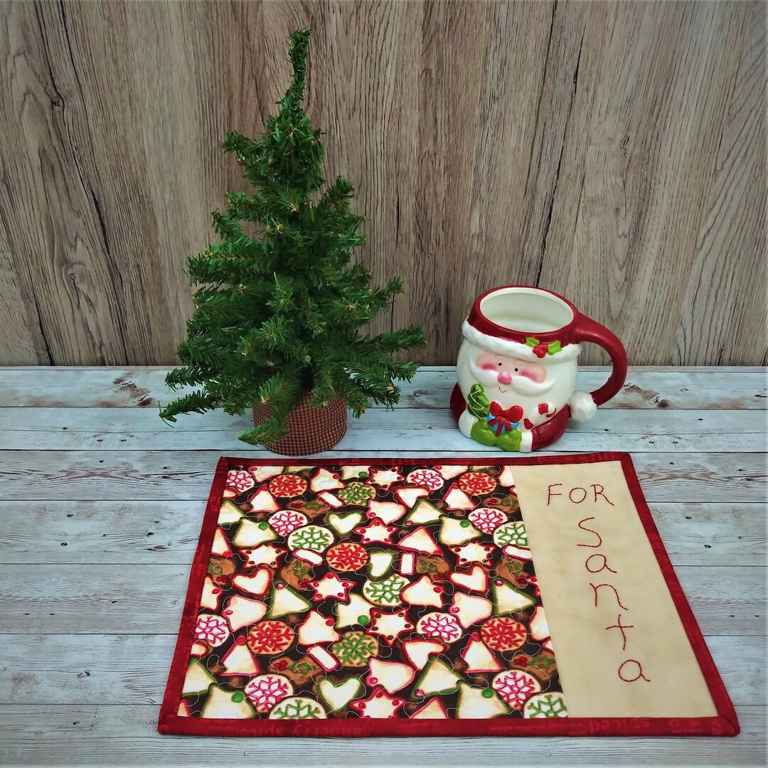 Santa Snack Plate Mat, Cookies for Santa, Christmas Eve Placemat, Item ...