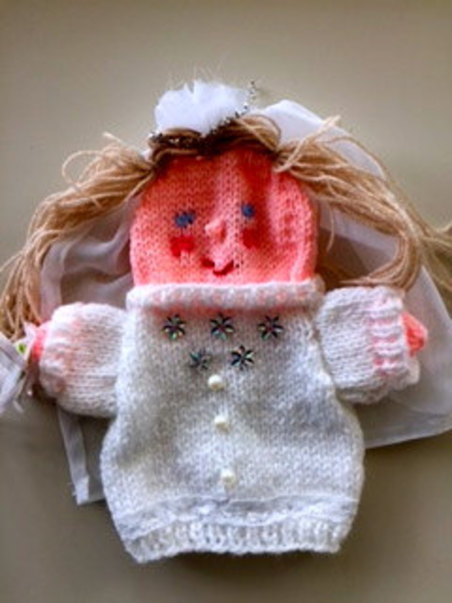 Handpoppen knitted puppet custom puppets bruid handpop - Etsy Nederland