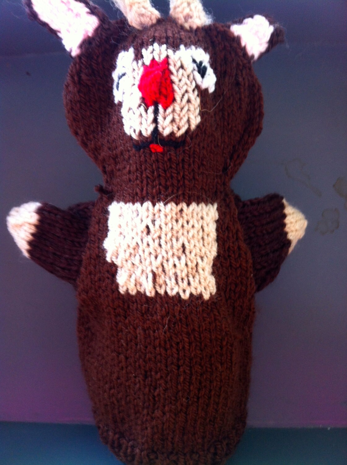 Rudolf the red nose reindeer puppet handmade reindeer doll | Etsy