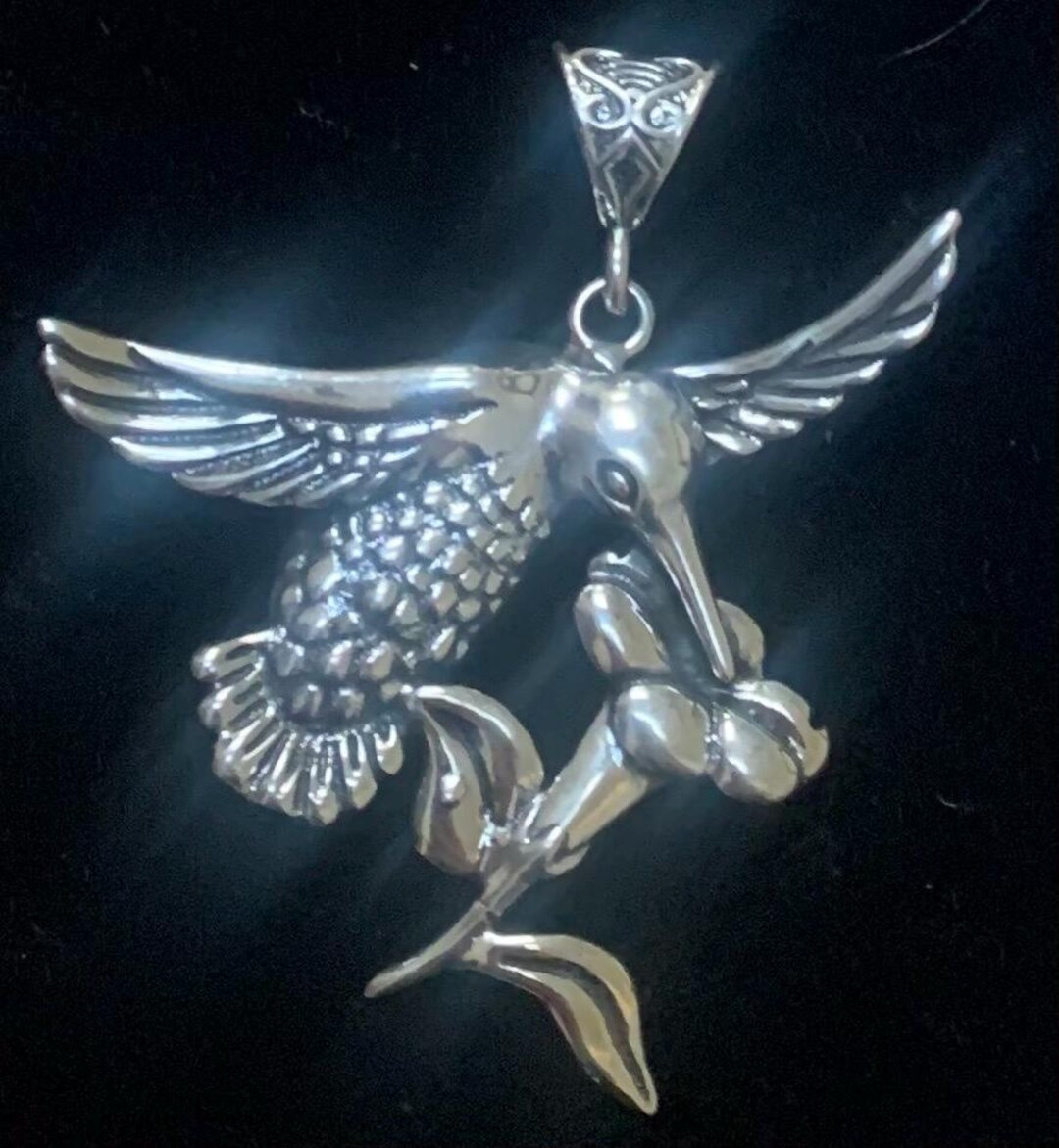 Mexican Handmade Sterling Silver Hummingbird Pendant - Etsy