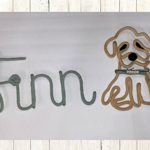 Custom Word Signs, Knitted Wire Art, Knit Signs, Name Decor, Playroom ...