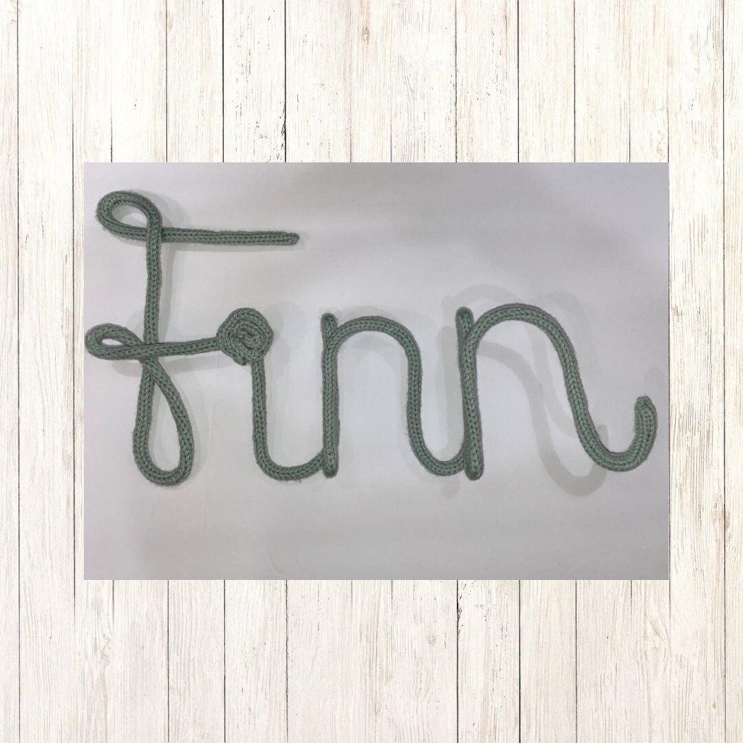 Custom Word Signs, Knitted Wire Art, Knit Signs, Name Decor, Playroom ...