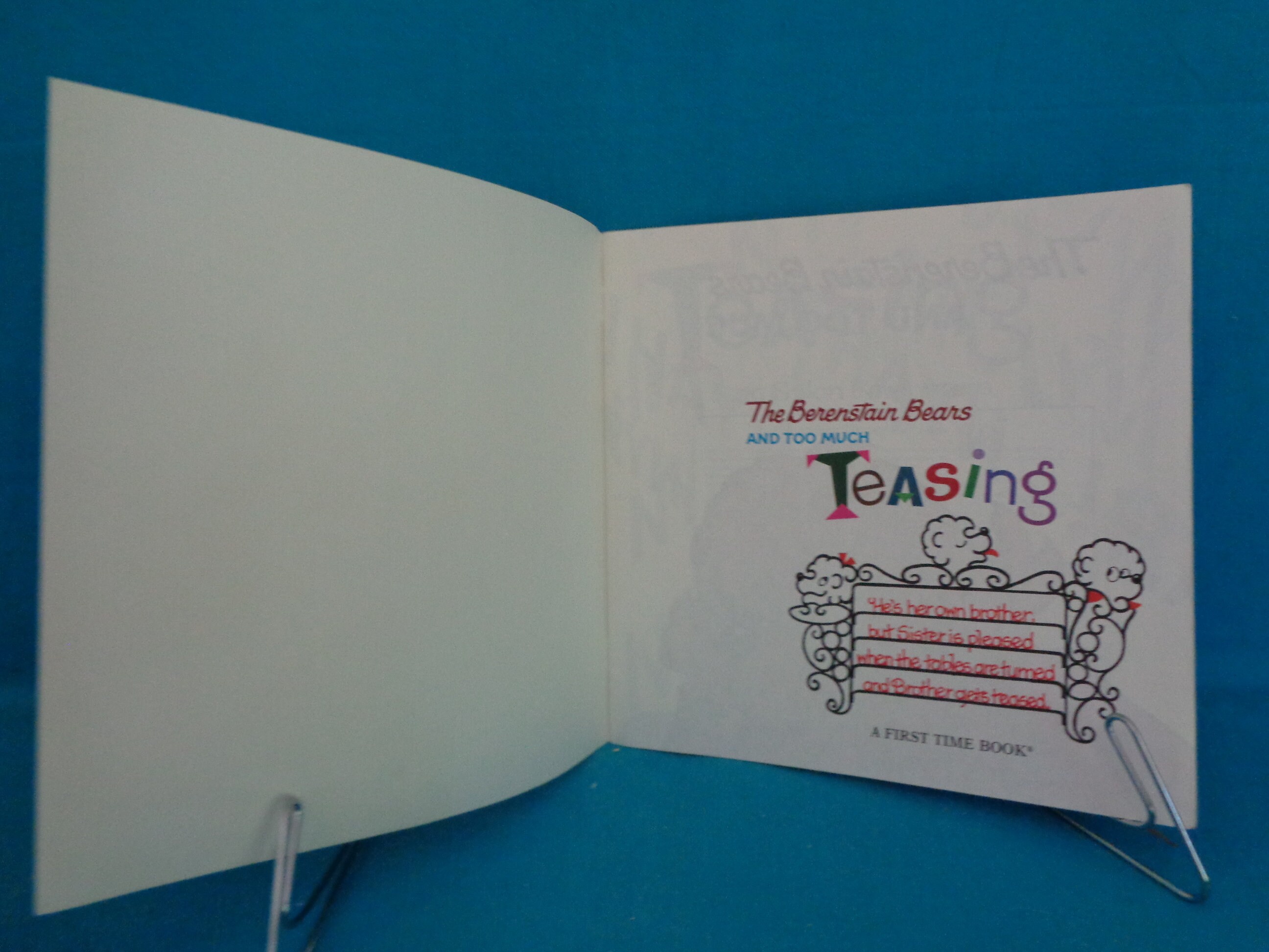 1995 the Berenstain Bears and Too Much Teasing Book by Stan & - Etsy