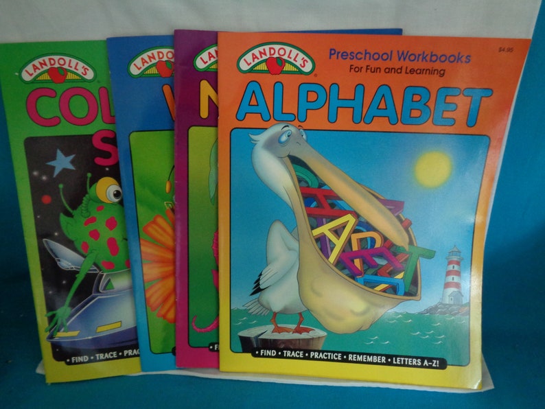 Vintage 1995 Landoll Preschool Workbooks for Fun and Learning Set of 4 ...