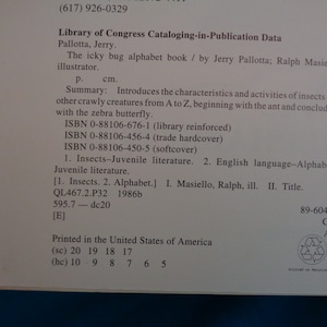 1986 the Icky Bug Alphabet Book by Jerry Pallotta - Etsy