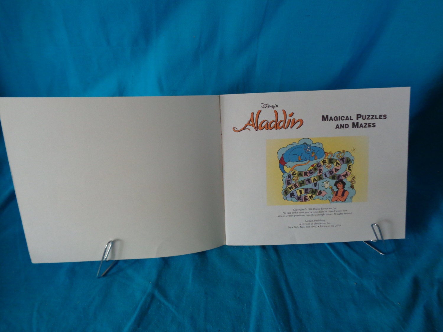 Vintage 1996 Disney's Aladdin Magical Puzzles and Mazes Book Unused - Etsy