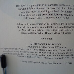 Vintage 1996 Morris Goes to School an I Can Read Book by B. Wiseman - Etsy