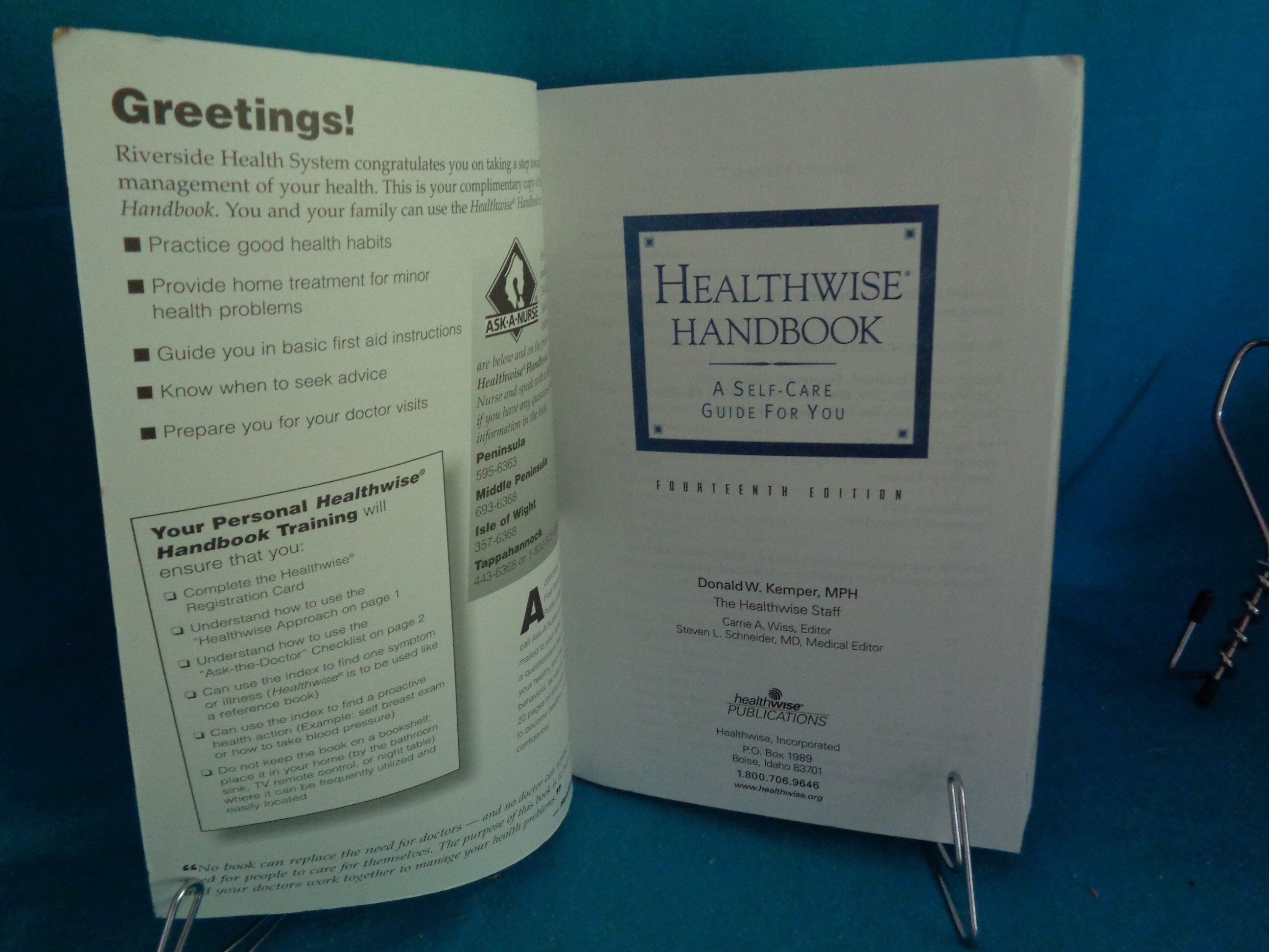 1999 Healthwise Handbook A self-Care Guide for You book by Donald W ...