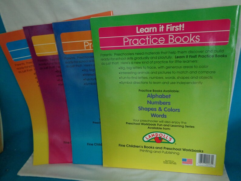 Vintage 1995 Landoll Preschool Workbooks for Fun and Learning Set of 4 ...