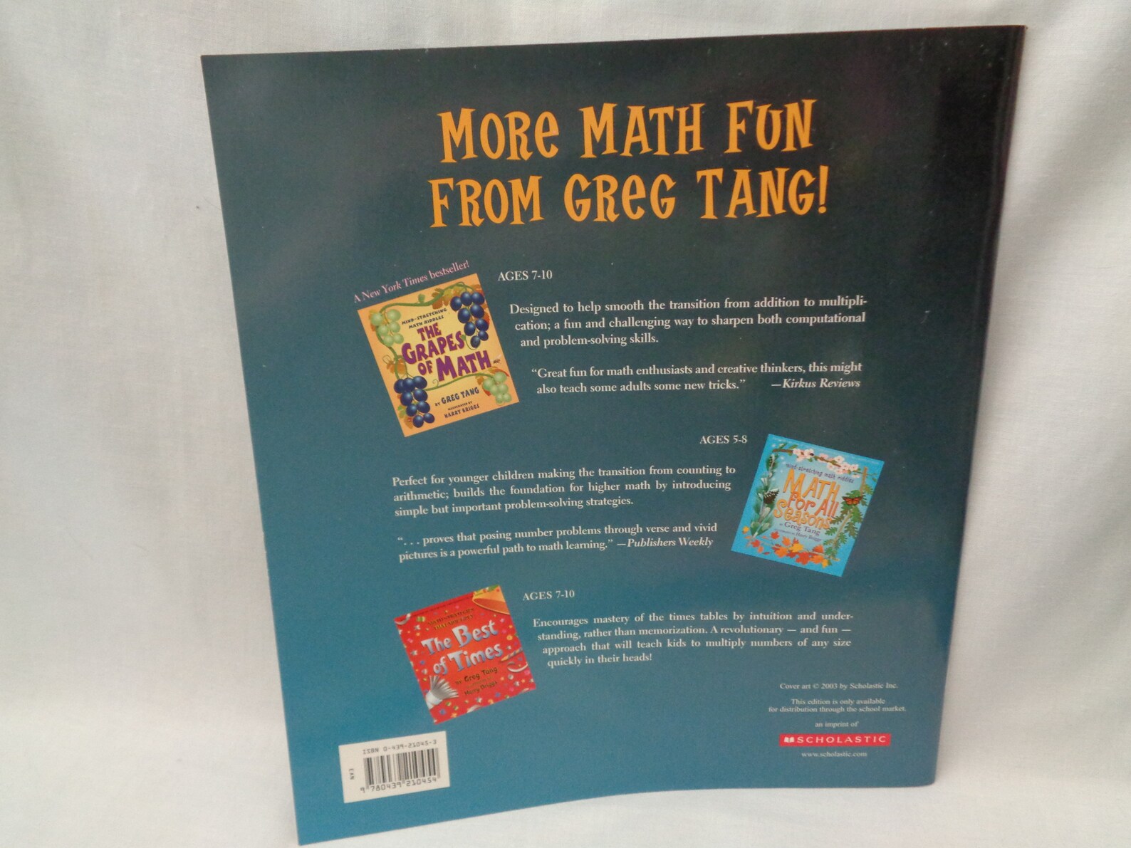 2003 Math Appeal Mind-stretching Math Riddles Book by Greg Tang - Etsy