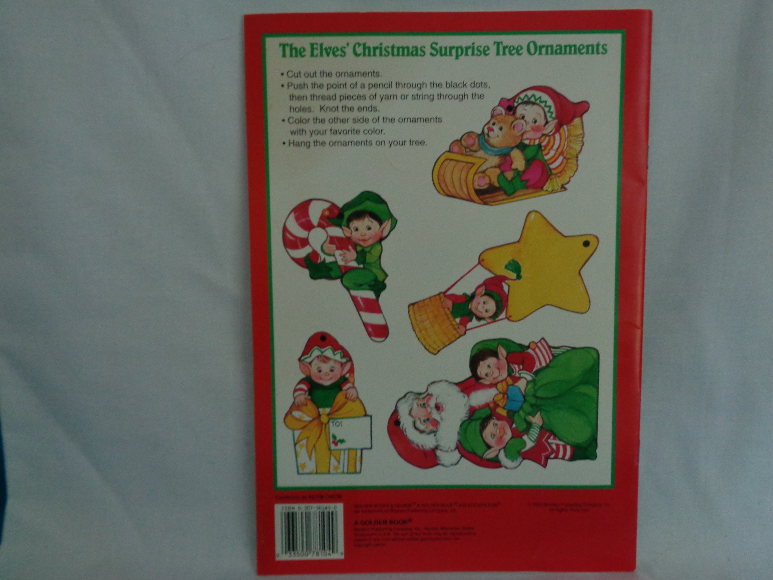 1993 the Elves' Christmas Surprise Sticker Fun A Golden Book Color and ...