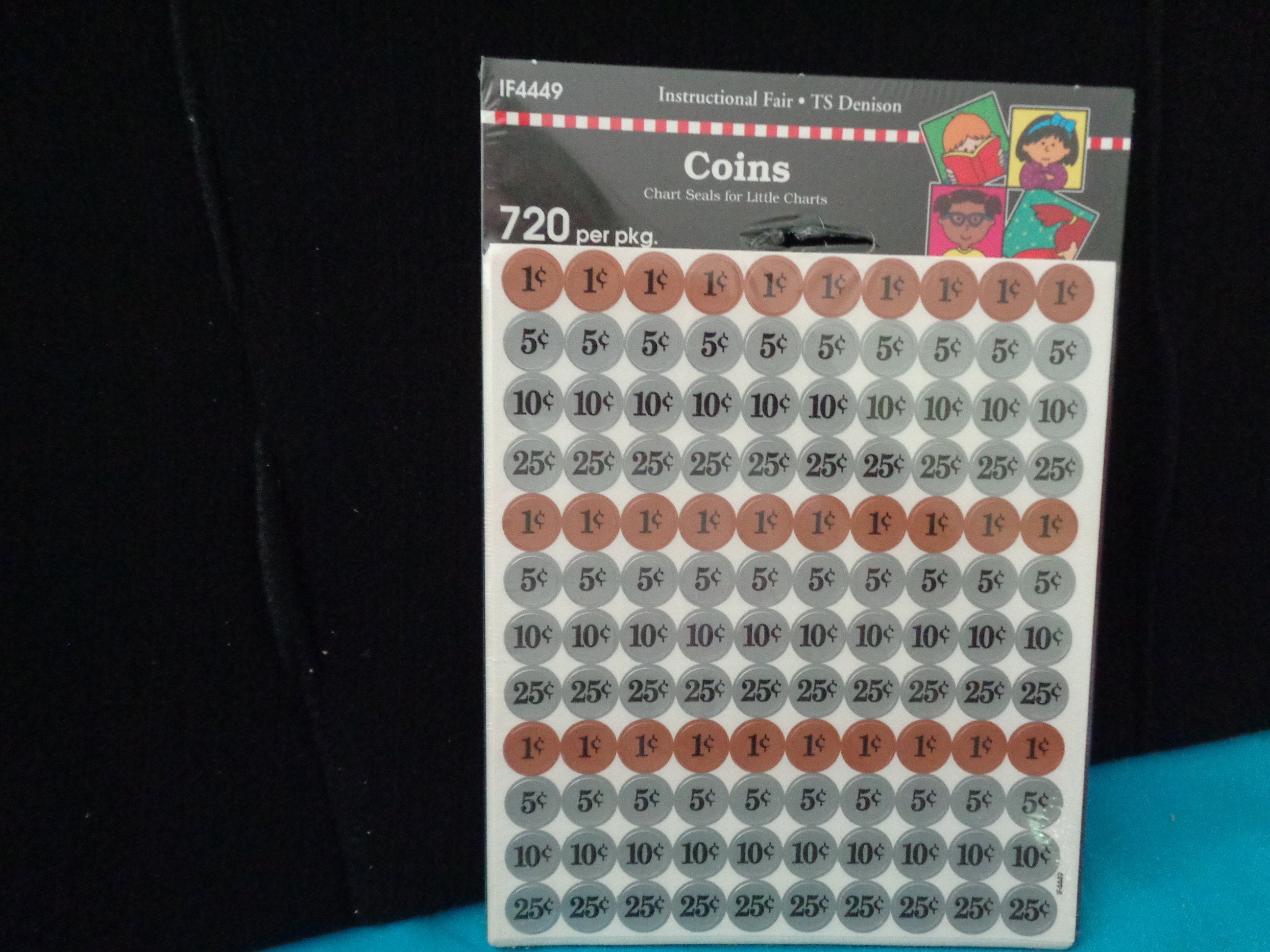 Vintage 1997 Coins Chart Seals for Little Charts Small Coin Stickers ...