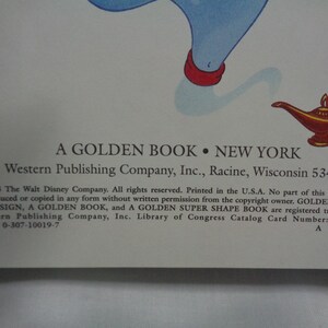 Vintage 1993 Disney's Aladdin the Genie's Tale Golden Book Adapted by ...