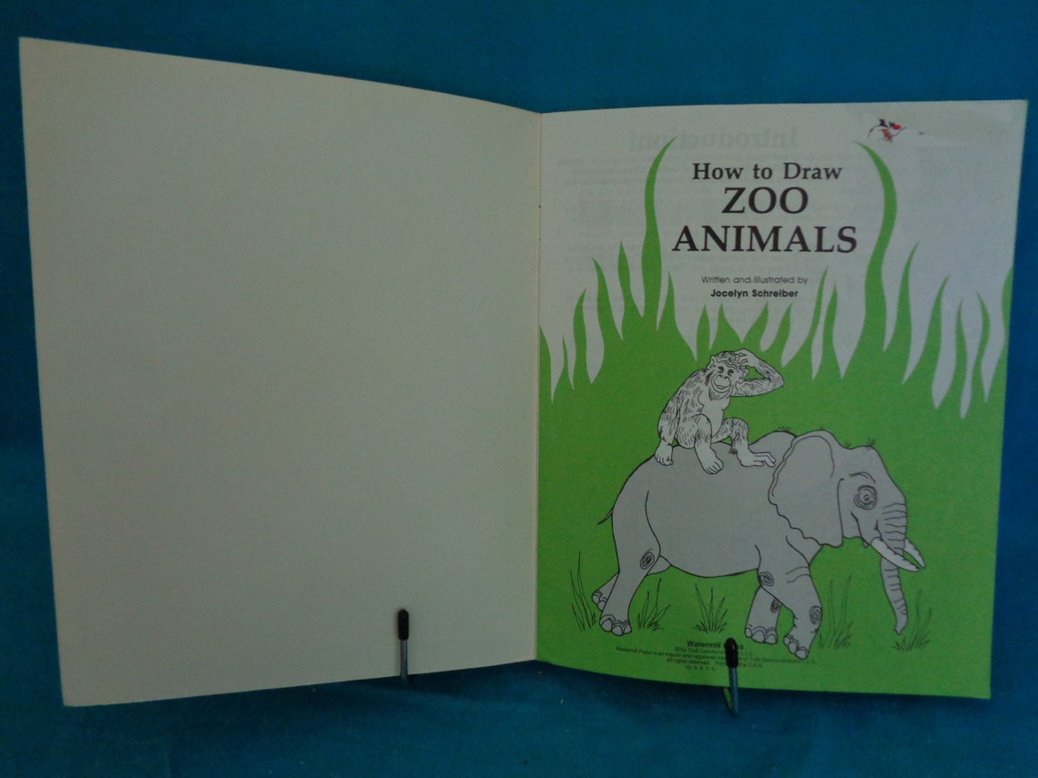 Vintage How to Draw Zoo Animals Book by Jocelyn Schrelber - Etsy