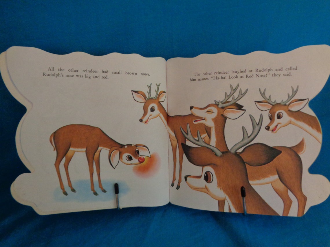 1994 Rudolph the Red-nosed Reindeer a Golden Super Shape Book - Etsy