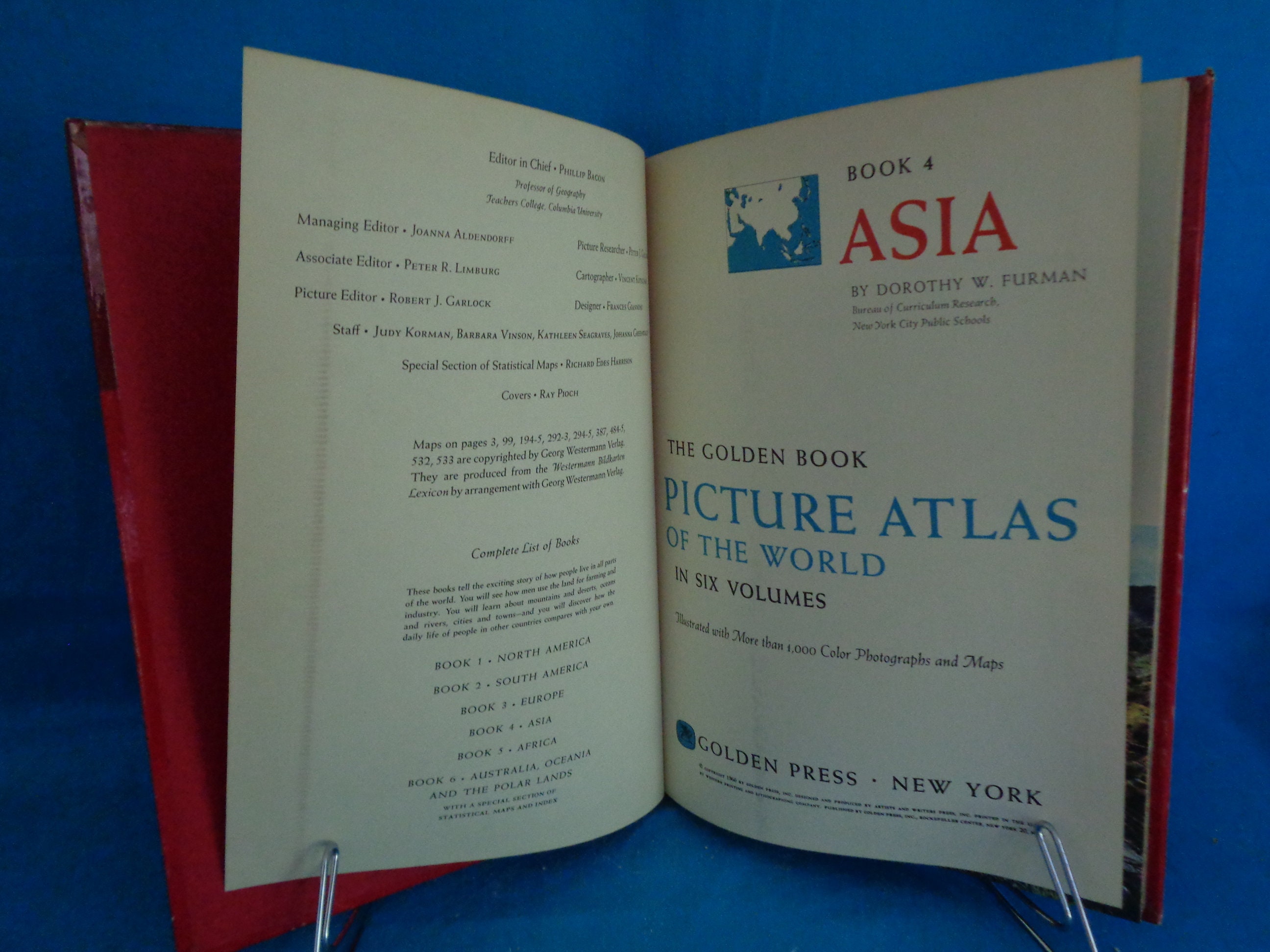 1960 Asia the Golden Book Picture Atlas of the World Book 4 - Etsy