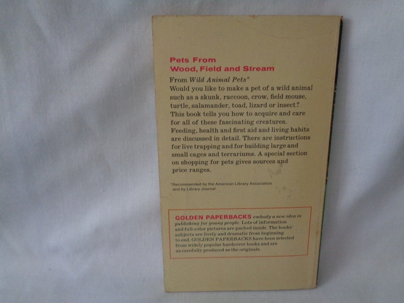 Vintage 1969 Pets From Wood Field and Stream A Golden Book by Roy ...