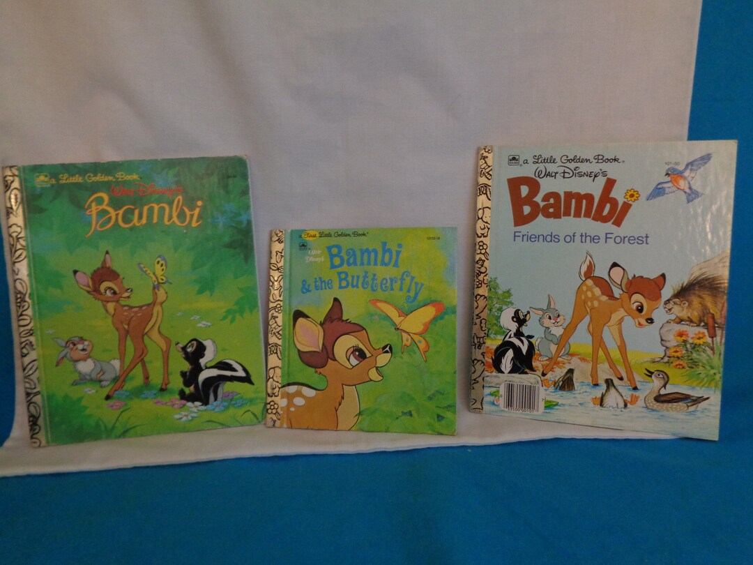 Vintage Walt Disney's Bambi 3 Book Set: Bambi; Bambi & the Butterfly ...