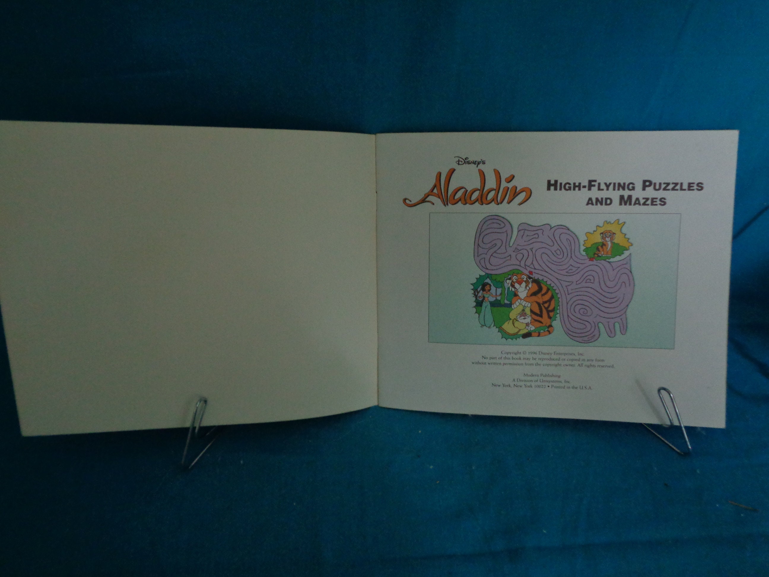 1996 Disney's Aladdin High-flying Puzzles and Mazes Book Unused. - Etsy