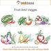 Fruit And Veggie Machine Embroidery Designs Pack Instant | Etsy