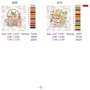 Autumn Harvest Blocks Machine Embroidery Designs Instant Download 5x5 ...