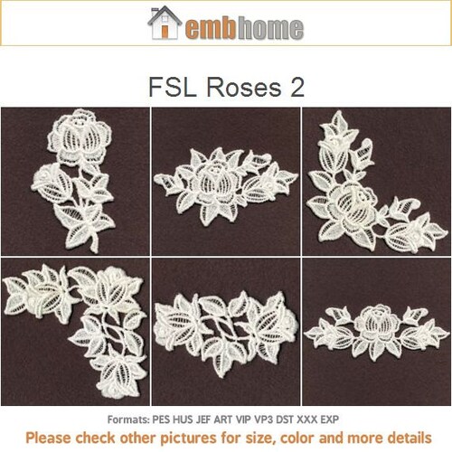 FSL free Standing Lace Flowers Machine Embroidery Designs - Etsy