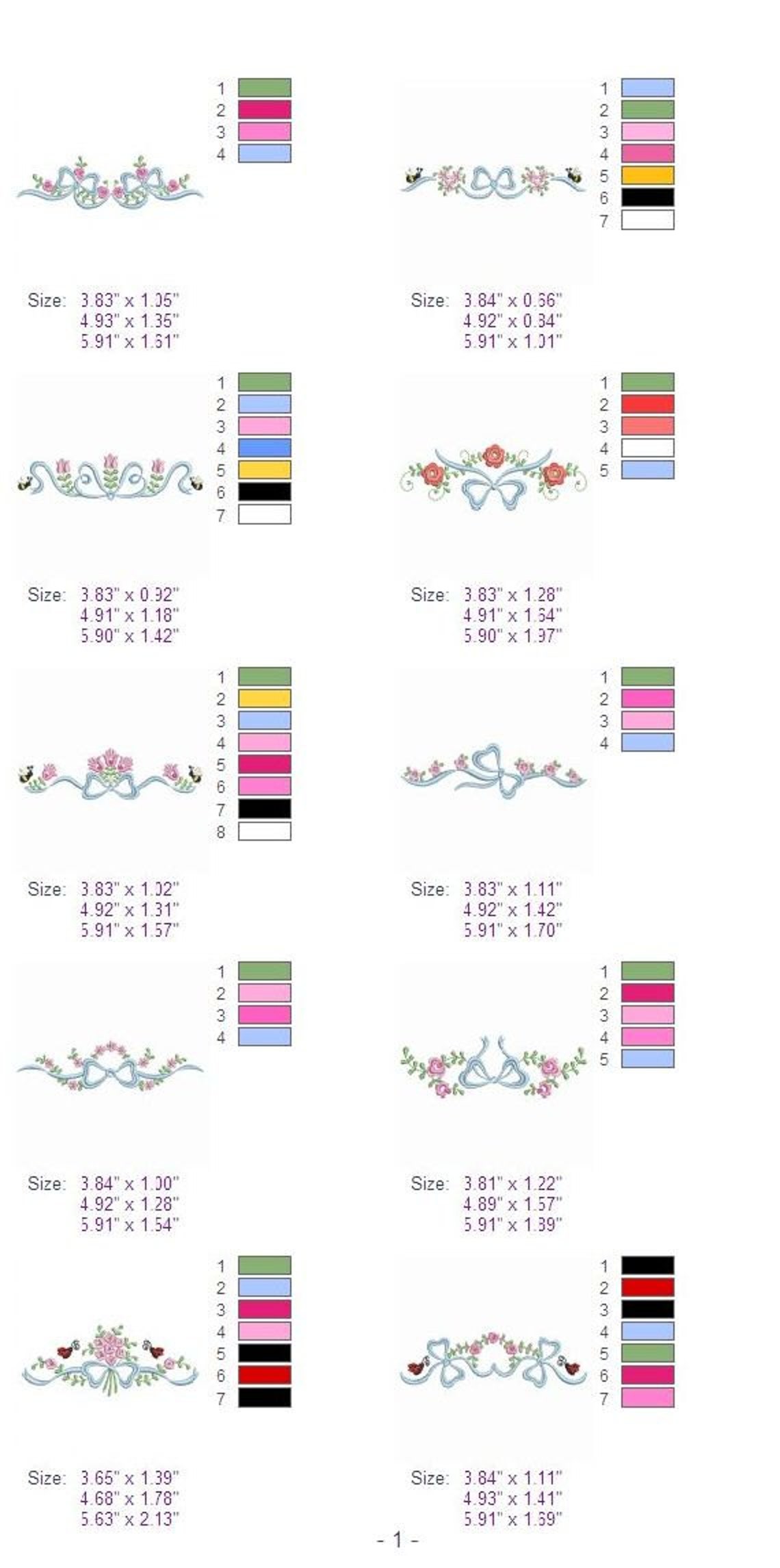 Heirloom Ribbon Borders Floral Flowers Bug Machine Embroidery Designs ...