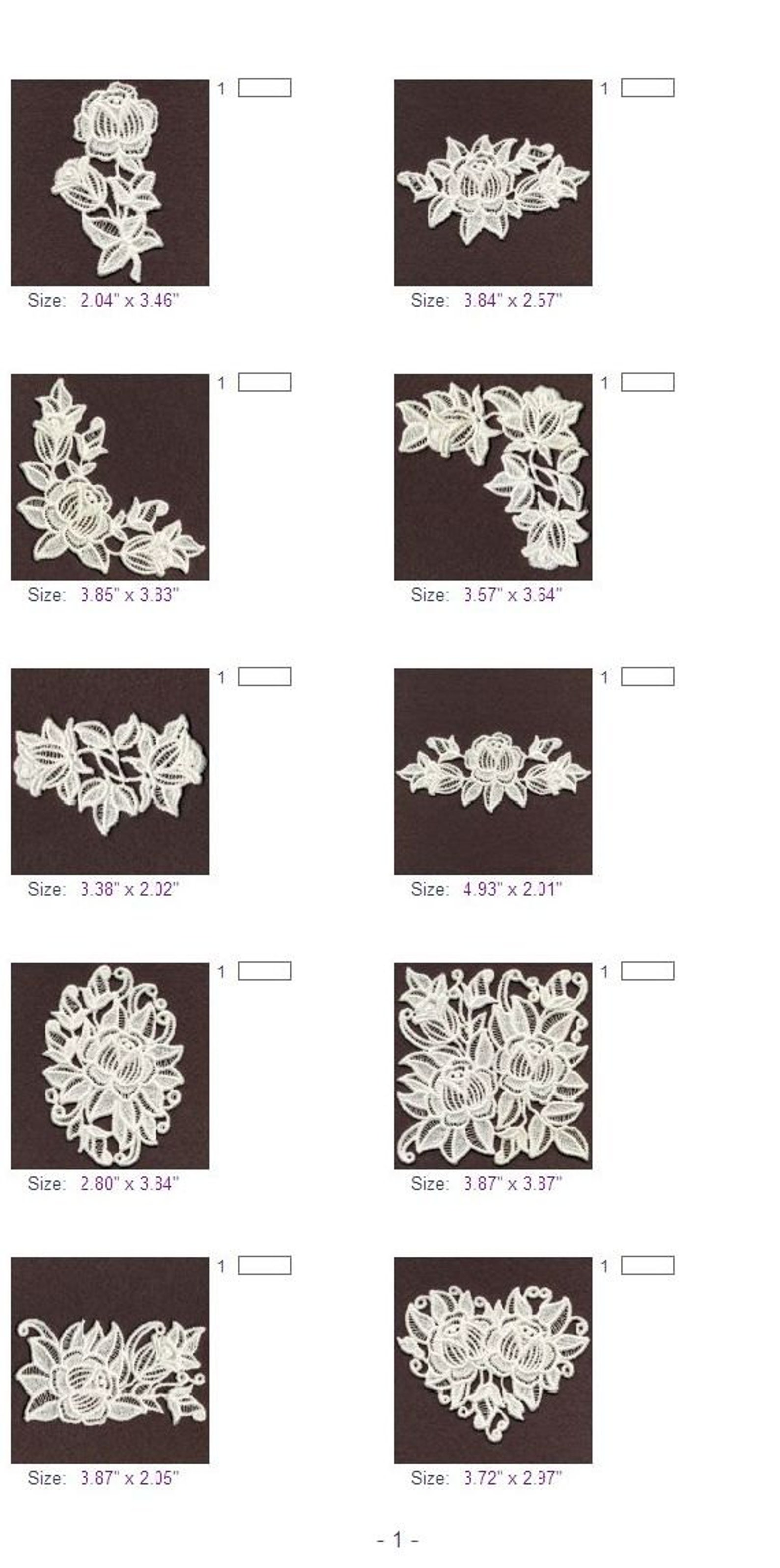 FSL Roses Flowers Free Standing Lace Machine Embroidery - Etsy