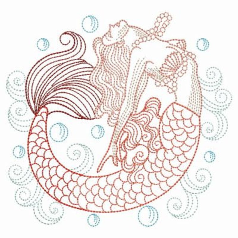 Vintage Mermaids Machine Embroidery Designs Pack Instant - Etsy
