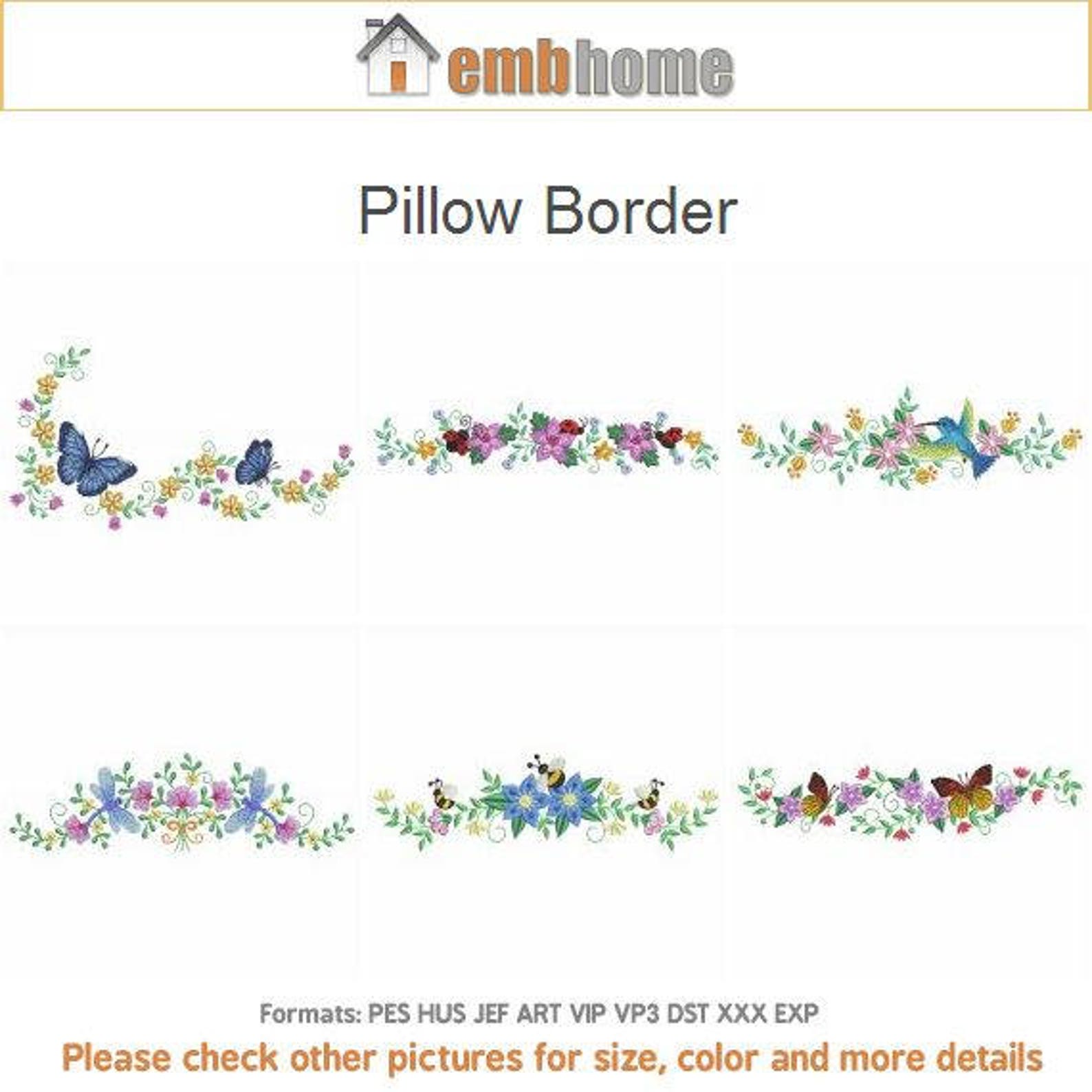 Pillow Border Machine Embroidery Designs Pack Instant Download - Etsy