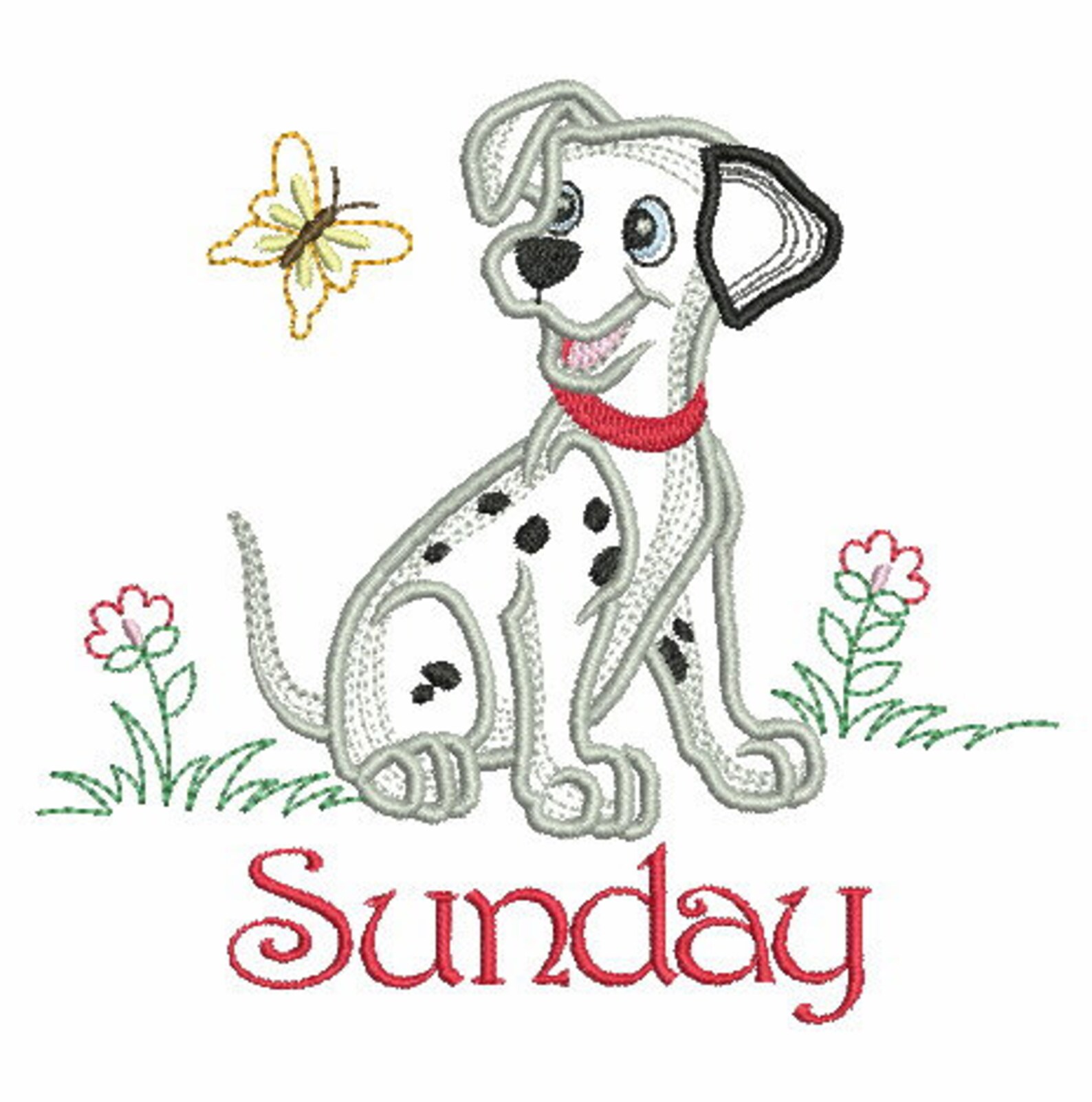Days of the Week Dalmatian Machine Embroidery Designs Pack - Etsy