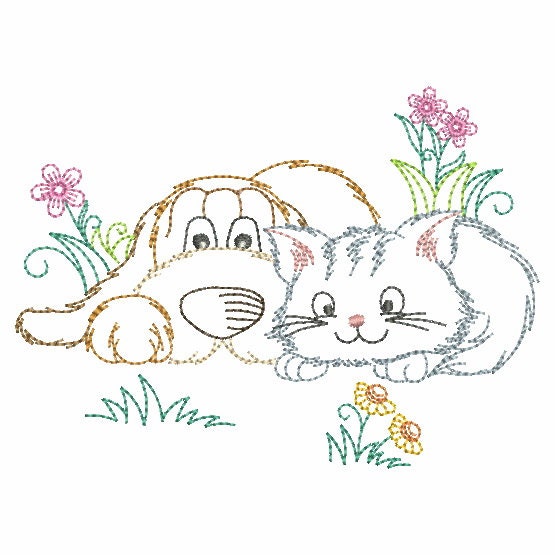 Vintage Best Friends Machine Embroidery Designs Pack Instant - Etsy