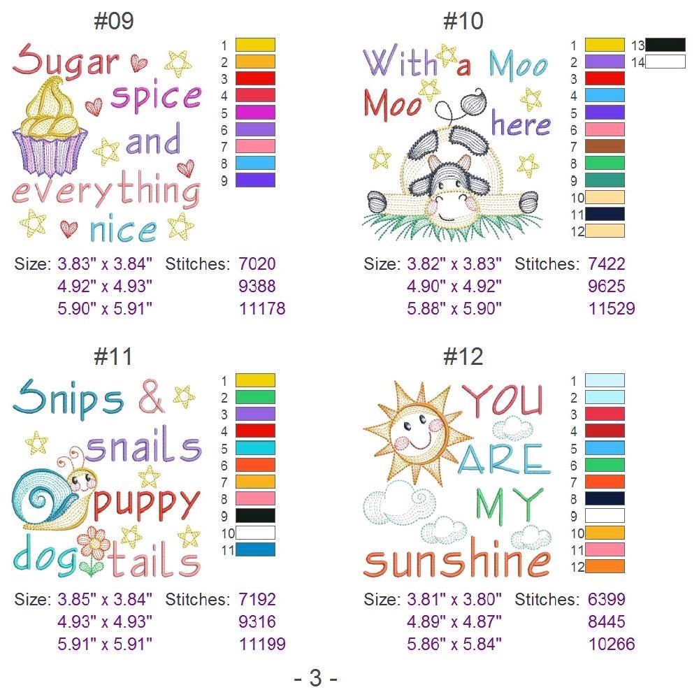 Nursery Rhymes Machine Embroidery Designs Instant Download 4x4 5x5 6x6 ...
