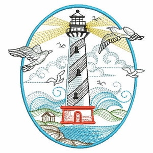 Lighthouses Machine Embroidery Designs Pack Instant Download 4x4 5x5 ...