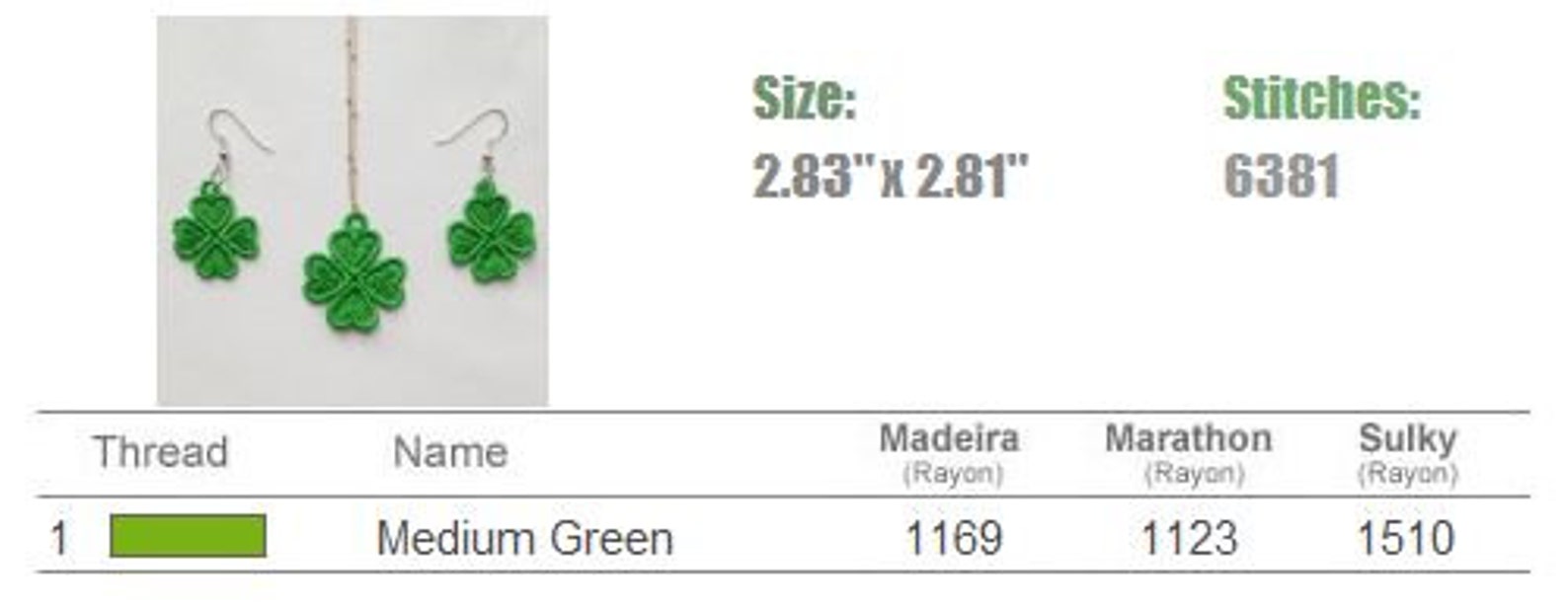 FSL Earrings and Pendant Shamrocks Lucky Machine Embroidery Design Free ...