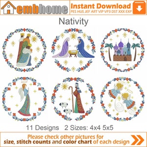 Nativity Machine Embroidery Designs Pack Instant Download 4x4 5x5 Hoop ...
