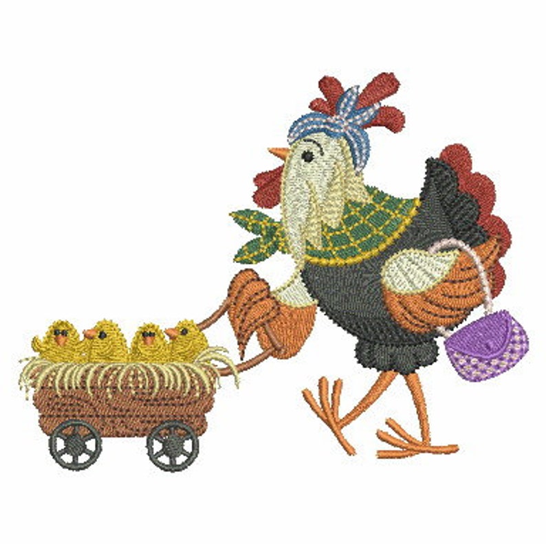 Country Chicken Machine Embroidery Designs Instant Download - Etsy